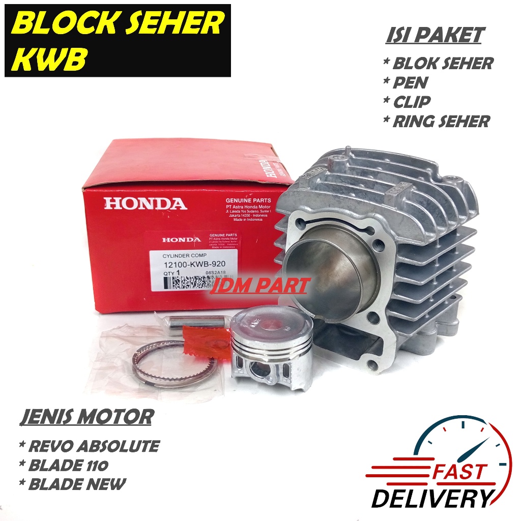 Jual BLOK SEHER KOMPLIT HONDA REVO ABSOLUTE / REVO FIT KARBU / BLADE KWB PLUS PISTON KIT SEPAKET ...
