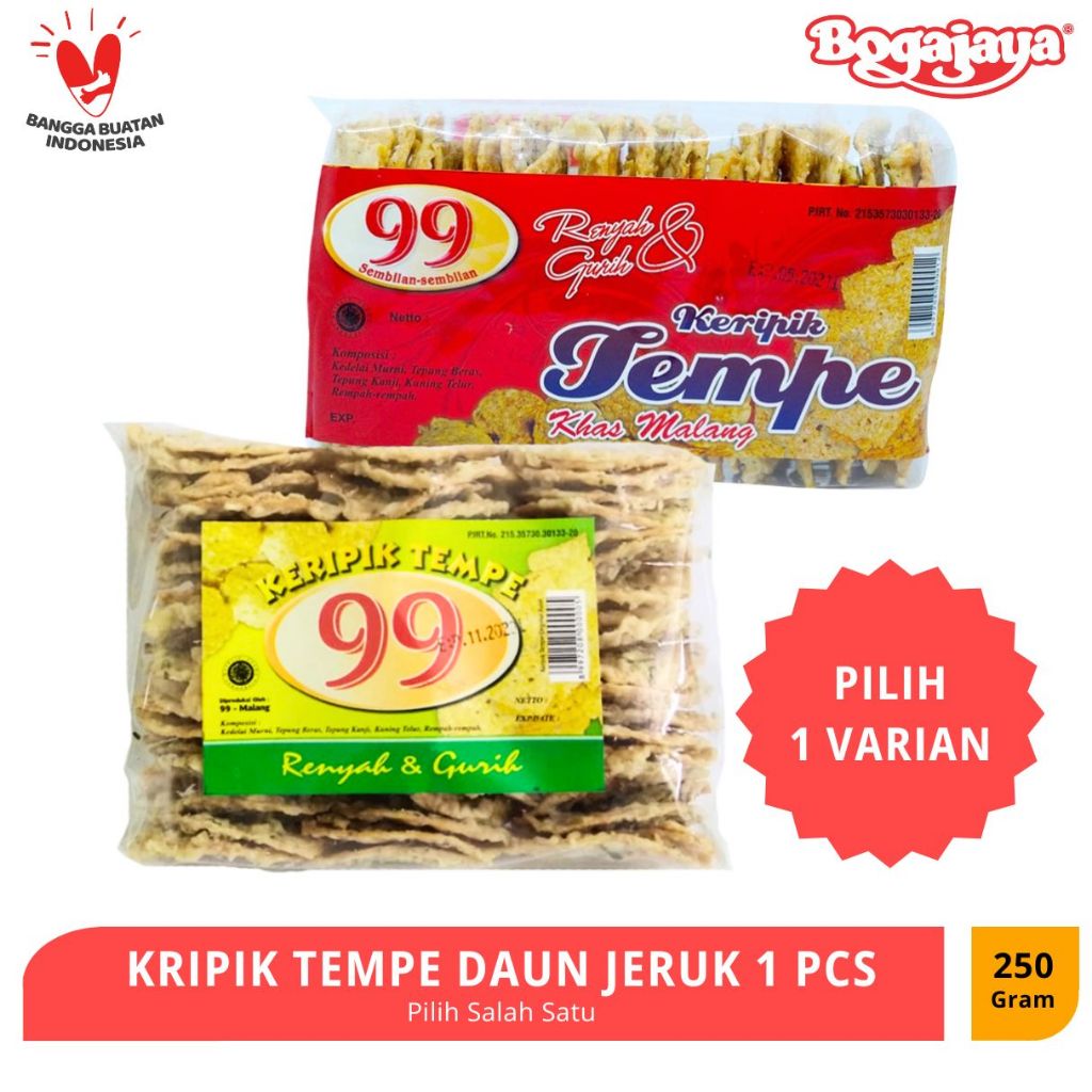 Jual KERIPIK TEMPE DAUN JERUK KHAS JAWA TIMURAN 250 GRAM MERK 99 RENYAH ...
