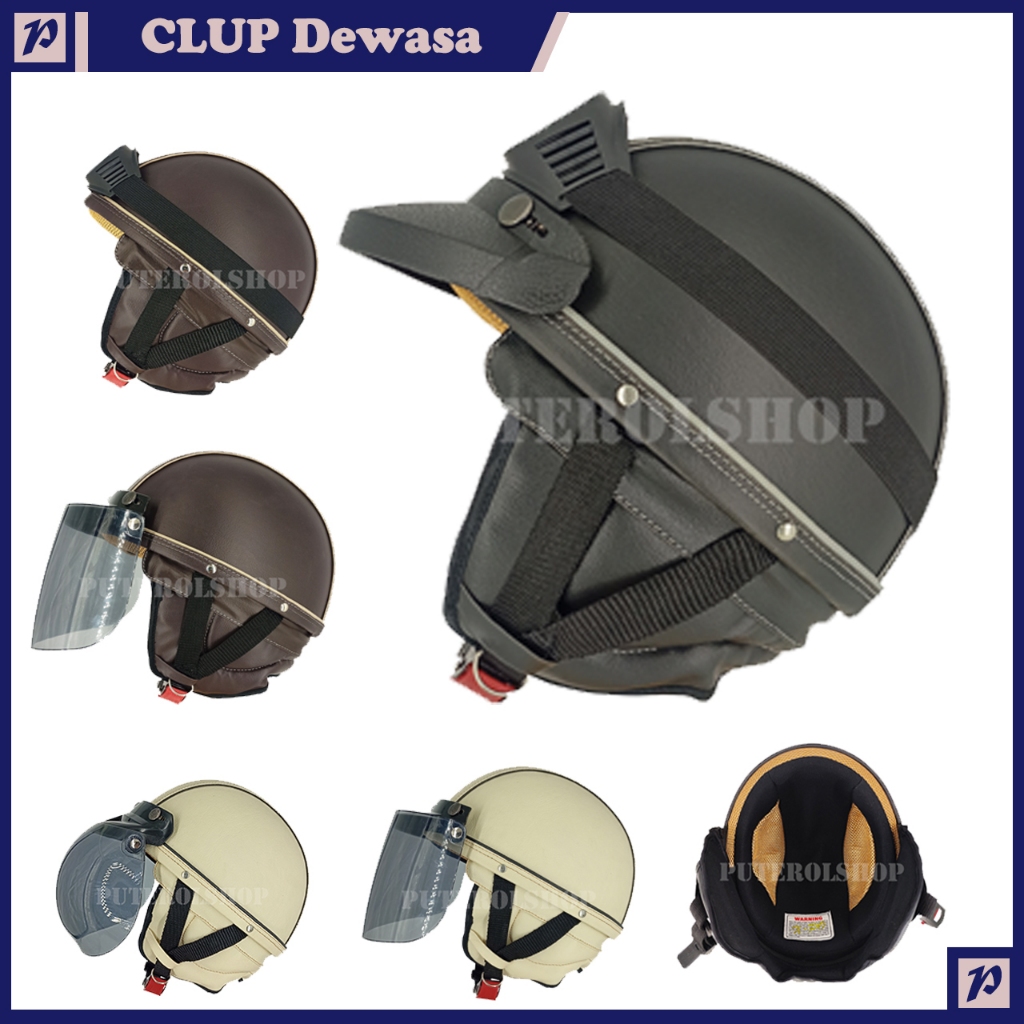 Jual CL1 Helm Retro Clup Dewasa Dengan Variasi Resliting! Original ...