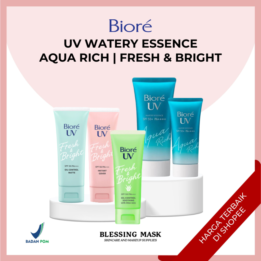 Jual BIORE UV Aqua Rich Watery Essence Sunscreen Rich Water Gel SPF 50+ PA++++ | 15gr & 50gr ...