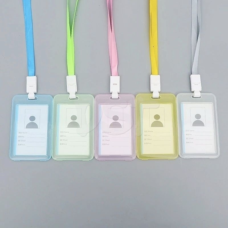 Jual ORE Name Tag Bagde ID Card Holder Transparant Solid Gantungan ...