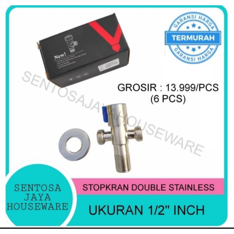 Jual STOPKRAN DOUBLE STAINLESS / KRAN CLOSET T STAINLESS | Shopee Indonesia