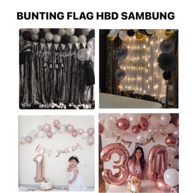 Jual Bunting Flag Sambung HBD | Banner Sambung HBD | Shopee Indonesia