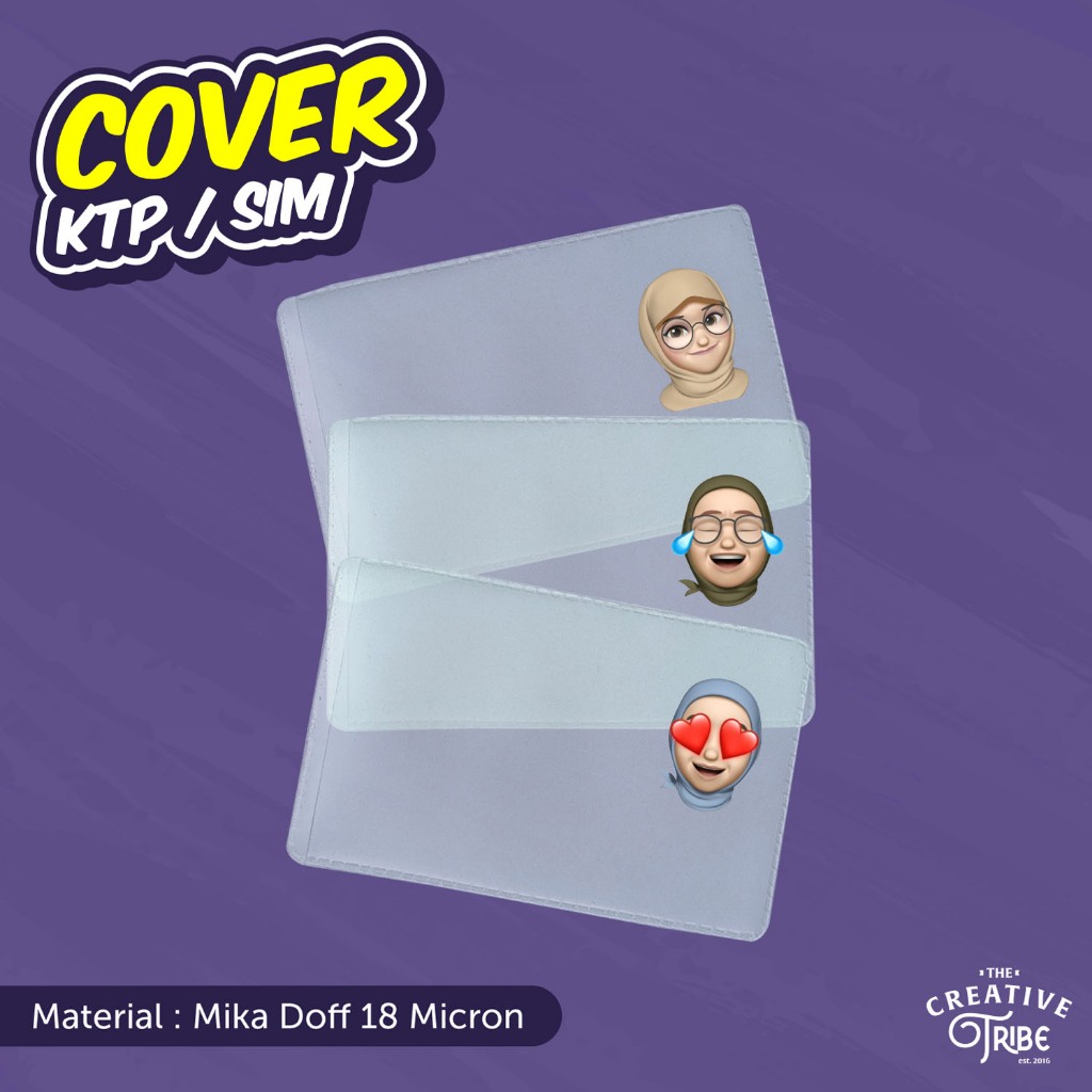 Jual Hijab Emoji - Cover KTP / SIM Karakter Unik - Sampul Plastik Mika ...