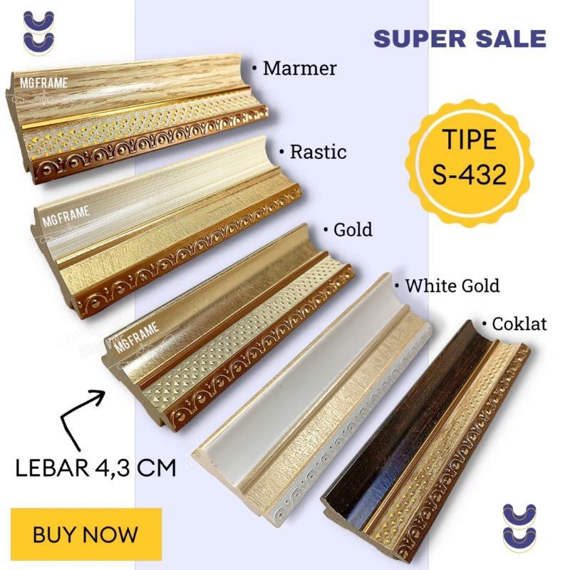 Jual BATANGAN PIGURA TYPE S 432//BATANGAN LEBAR 4.2CM//PANJANG 3 METER ...