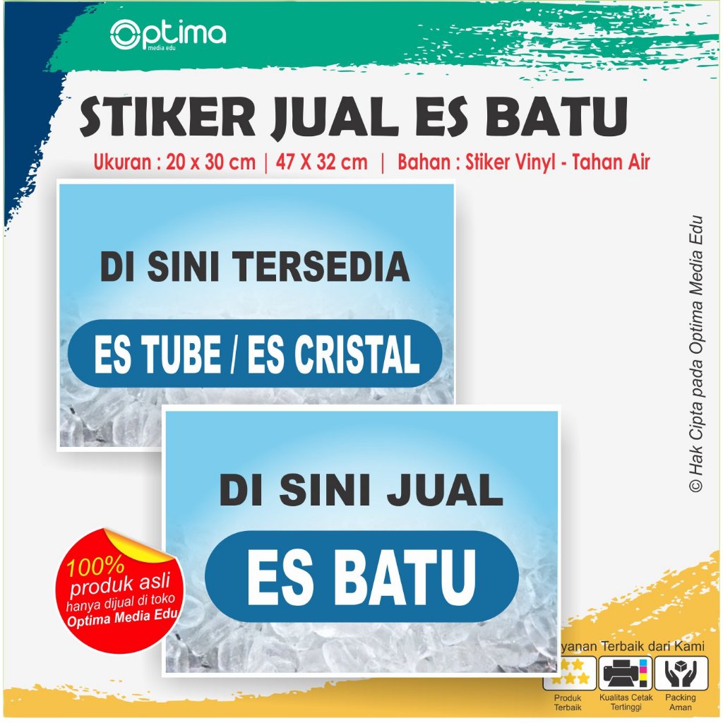Jual Stiker Untuk Usaha Jual Es Batu / Jual Es Kristal / es Tube ...