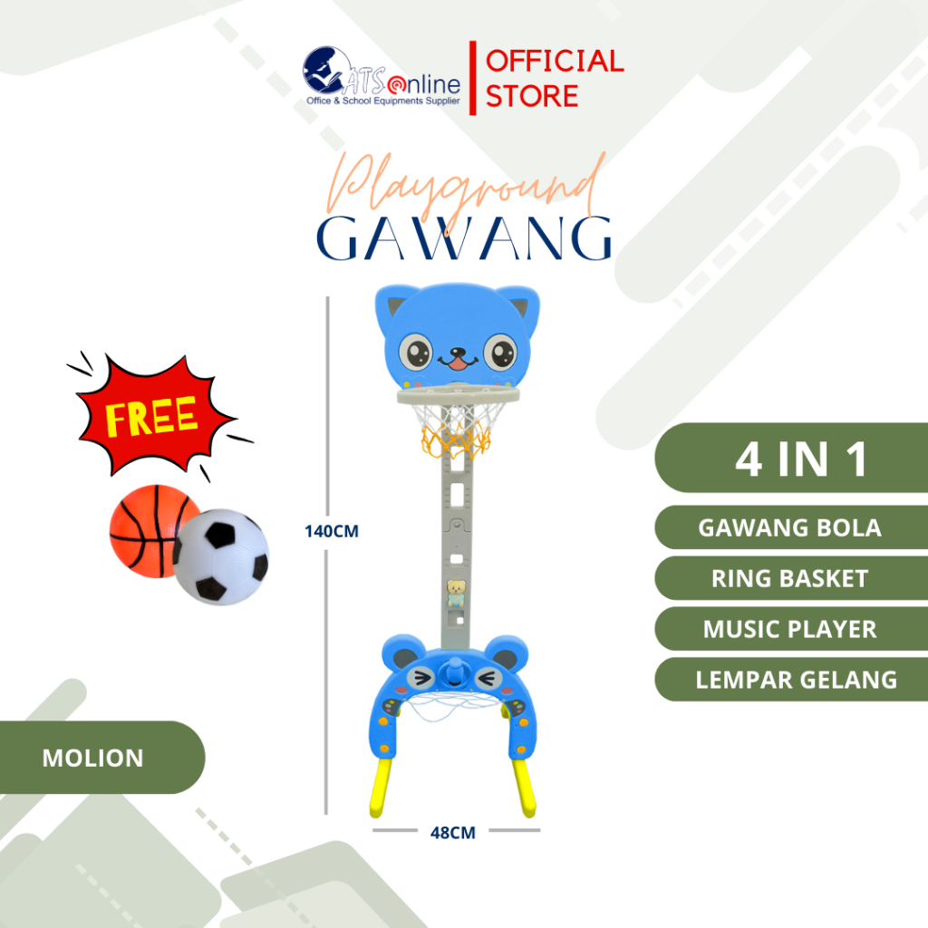 Jual Molion Tiang Basket Cat | Gawang Basket Untuk Anak Karakter Kucing ...