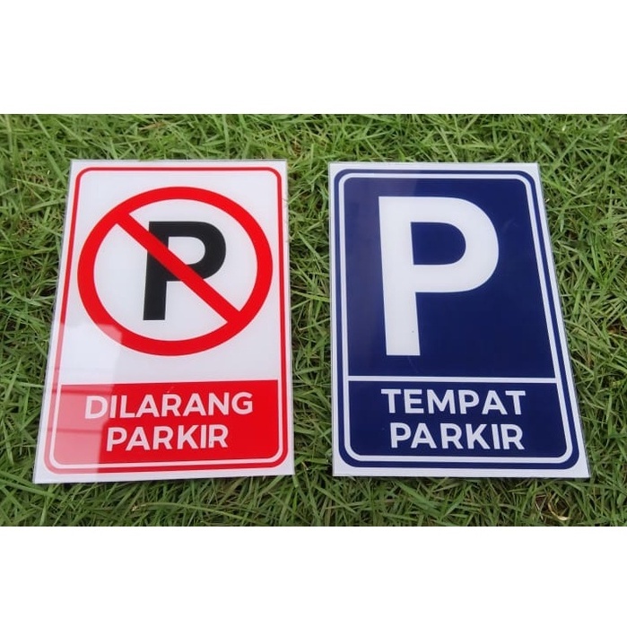 Jual Akrilik Sign Rambu Dilarang Parkir Custom Text Tulisan Ukuran ...