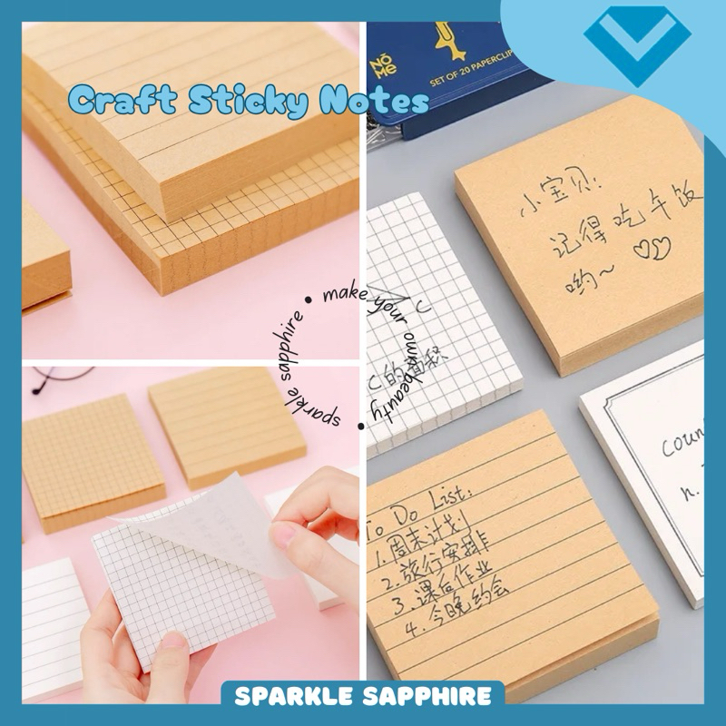 Jual SN.01 - CRAFT STICKY NOTES 80 LEMBAR Buku Catatan Memo Pad Tempel ...