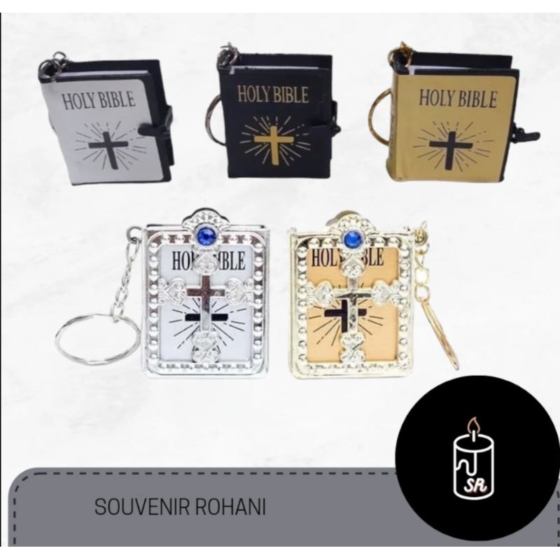 Jual 1PCS GANTUNGAN KUNCI MINIATUR ALKITAB MINI KEY CHAIN HOLY BIBLE ...