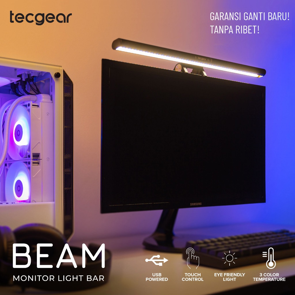 Jual Tecgear Beam Screen Bar Monitor Light LED Lampu Meja Kerja dan ...