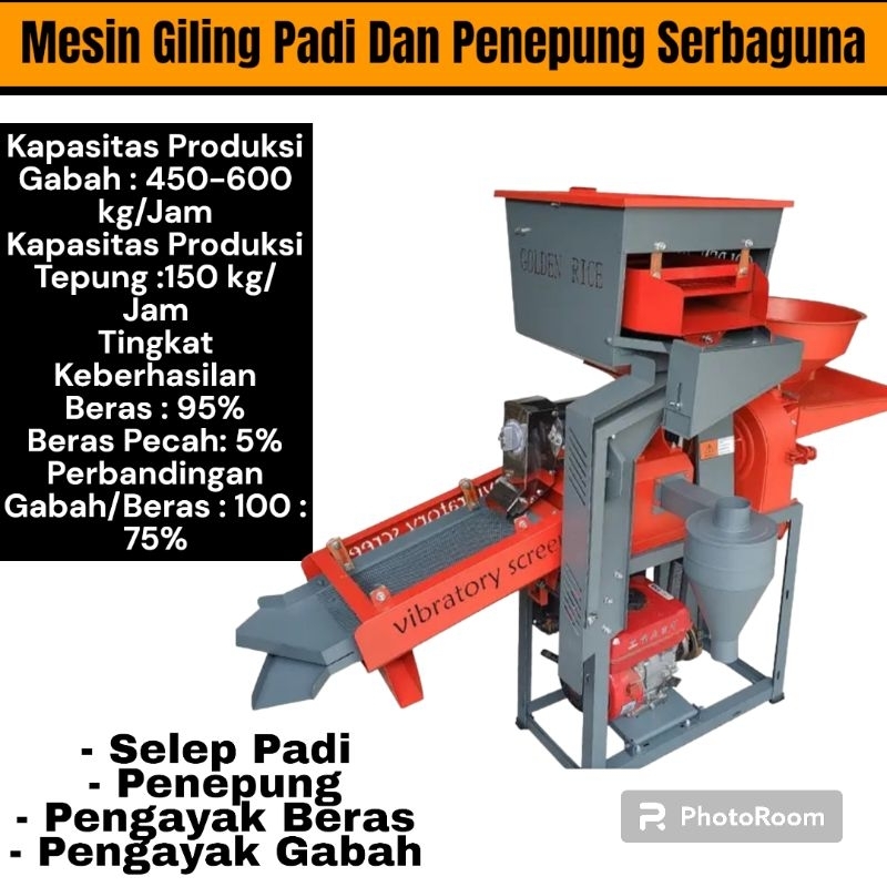 Jual Mesin Selep Padi || Giling Padi Kapasitas 500Kg/Jam Komplit Mesin ...