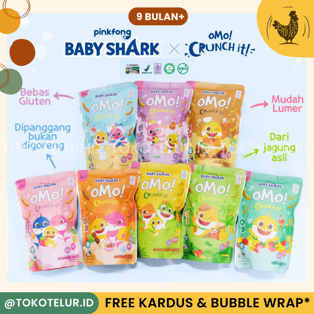 Jual OMO! Snacks - Crunch It Baby Shark | Cemilan Sehat Anak Bayi Bebas ...