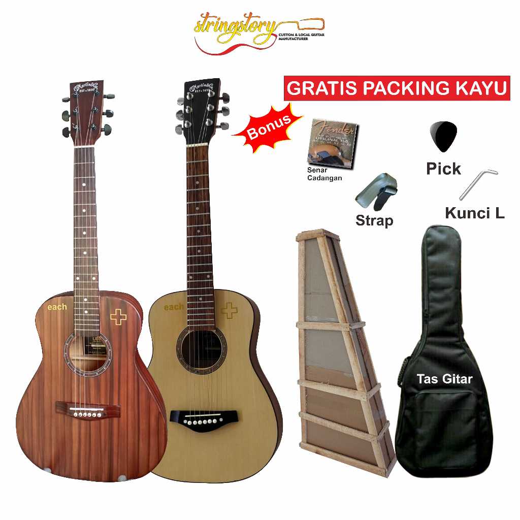 Jual [PAKET HEMAT] Gitar Martin | Gitar Junior | Gitar Martin 3/4 ...