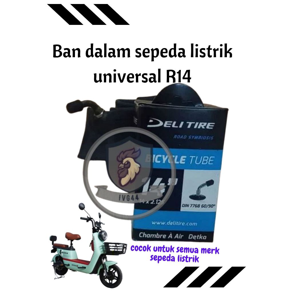 Jual Ban Dalam Sepeda Listrik 14 x 2.125 Deli Tire Pentil Bengkok | Shopee Indonesia