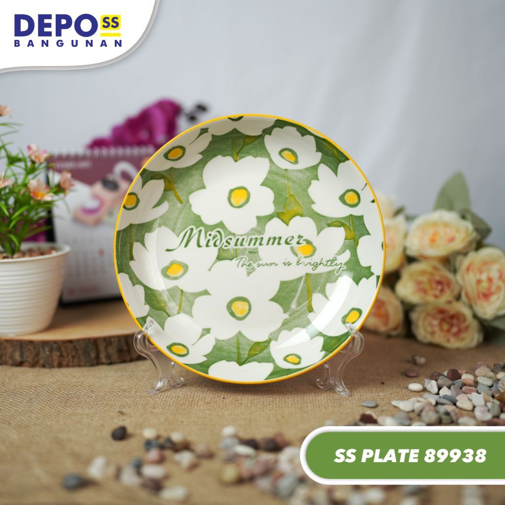 Jual Piring Keramik Motif Bunga SS Plate 89938 | Shopee Indonesia