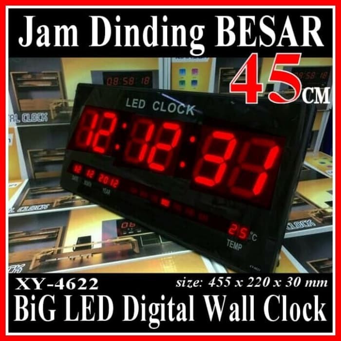 Jual JAM DINDING DIGITAL LAYAR BESAR 46 CM 36 CM 20CM LED CLOCK WALL ...