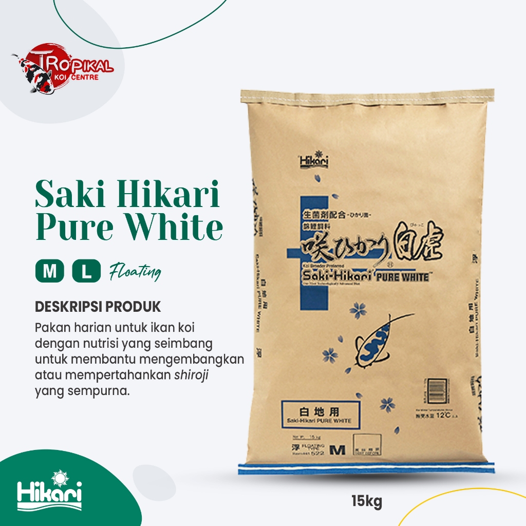 Jual TKC Saki Hikari Pure White Koi Fish Food 15 kg - Tropikal Koi ...