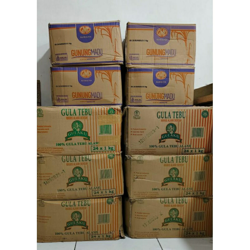 Jual NEW！！ 1 DUS GULAKU KUNING/GULA PASIR PREMIUM KEMASAN 1KG/ISI 24KG ...