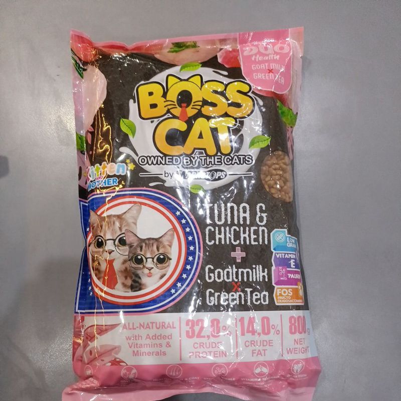 Jual bosscat makanan kucing boss cat kitten and mother tuna & chiken ...