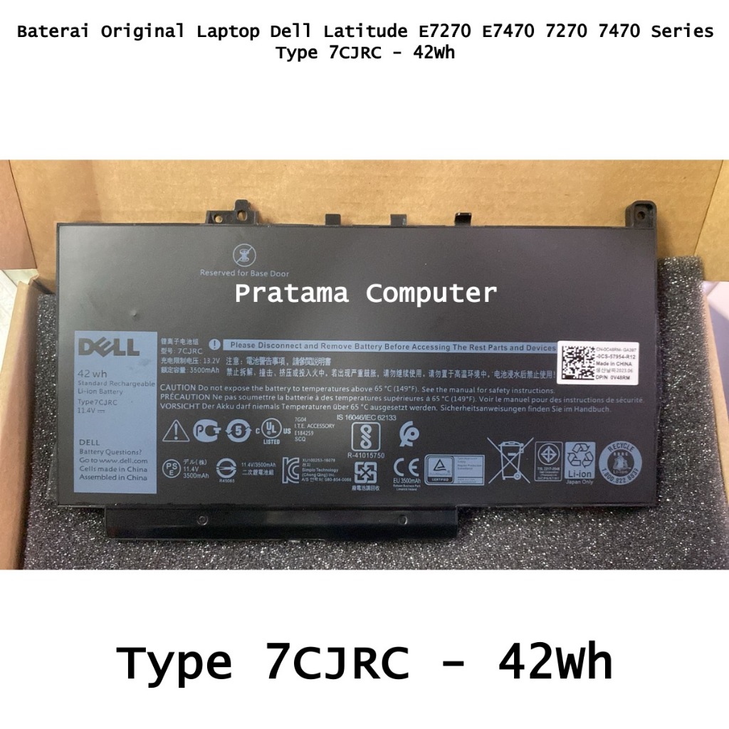 Jual Baterai Battery Batre Original Laptop Dell Latitude E7270 E7470 ...