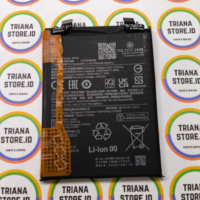 Jual Batterai poco F4 5G BP49 original cabutan | Shopee Indonesia