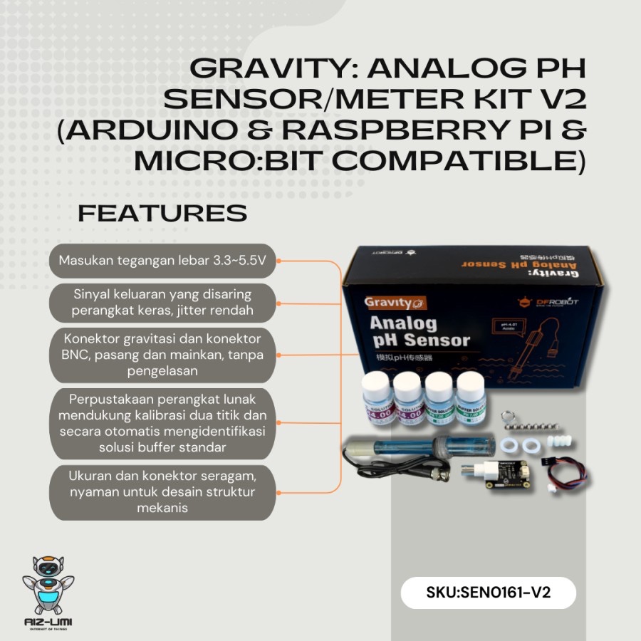 Jual DFRobot Gravity Analog pH Sensor pH Meter Kit V2 | Shopee Indonesia