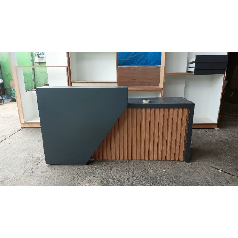Jual Meja Receptionist Premium Bahan Kayu Plywood Blockboard Finishing ...