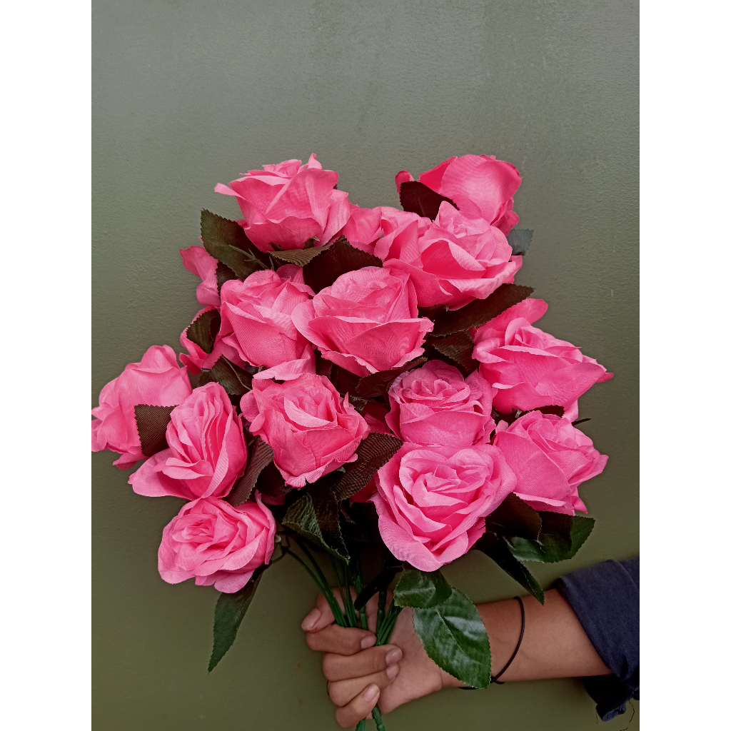 Jual BUNGA PALSU MAWAR JEPANG FUCHIA ARTIFICIAL FLOWER DECORATION ...