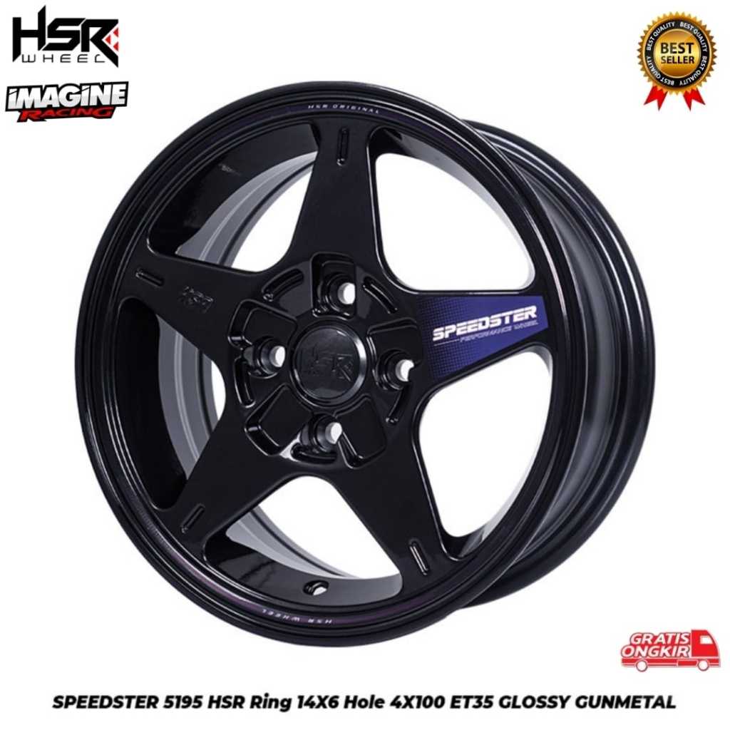 Jual Velg racing hsr ring 14 untuk brio agya sigra calya pcd 4x100 hsr ...