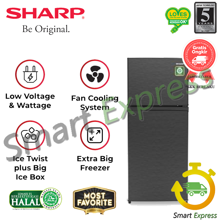 Jual KULKAS SHARP SJ195MNHS / SJ 195 MNHS / SJ-195MNHS - (2 PINTU ...