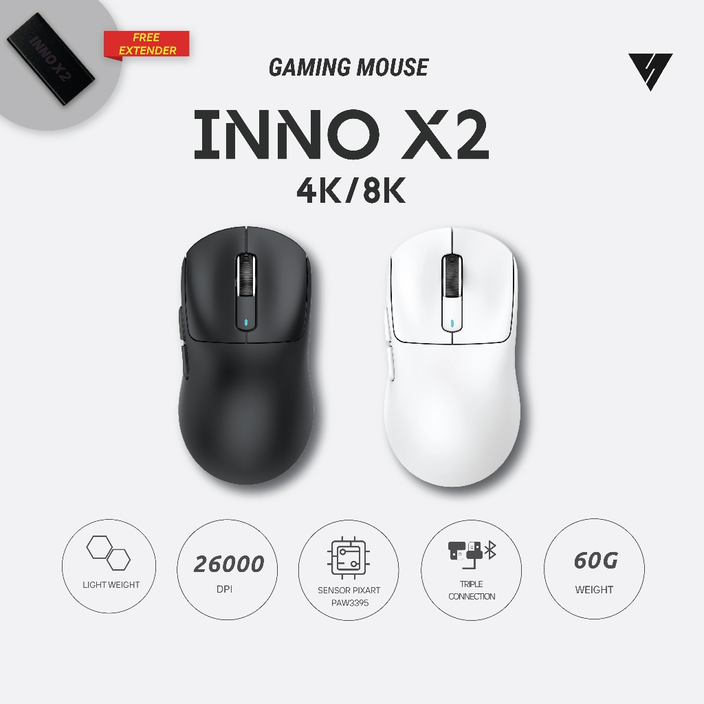 Jual VortexSeries INNO X2 Super Light Wireless Gaming Mouse | Shopee ...
