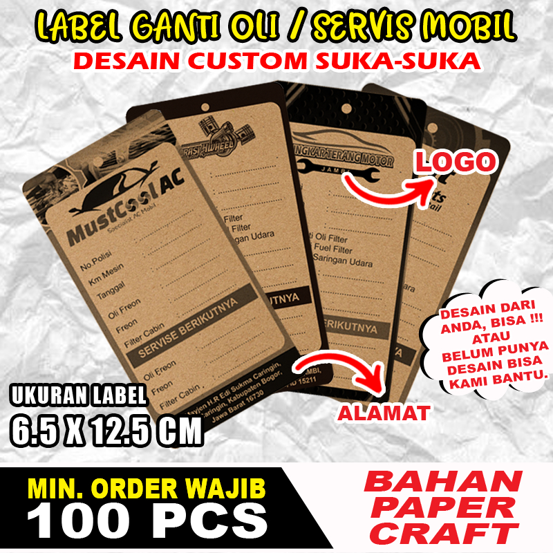 Jual GANTUNGAN LABEL SERVICE MOBIL BERKALA "BAHAN PAPER CRAFT RAMAH ...