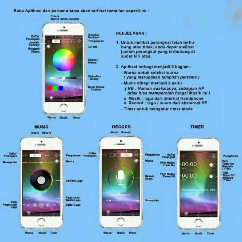 Jual LAMPU DEMON RGB BLOTOOT APLIKASI ANDROID DAN IPHONE | Shopee Indonesia
