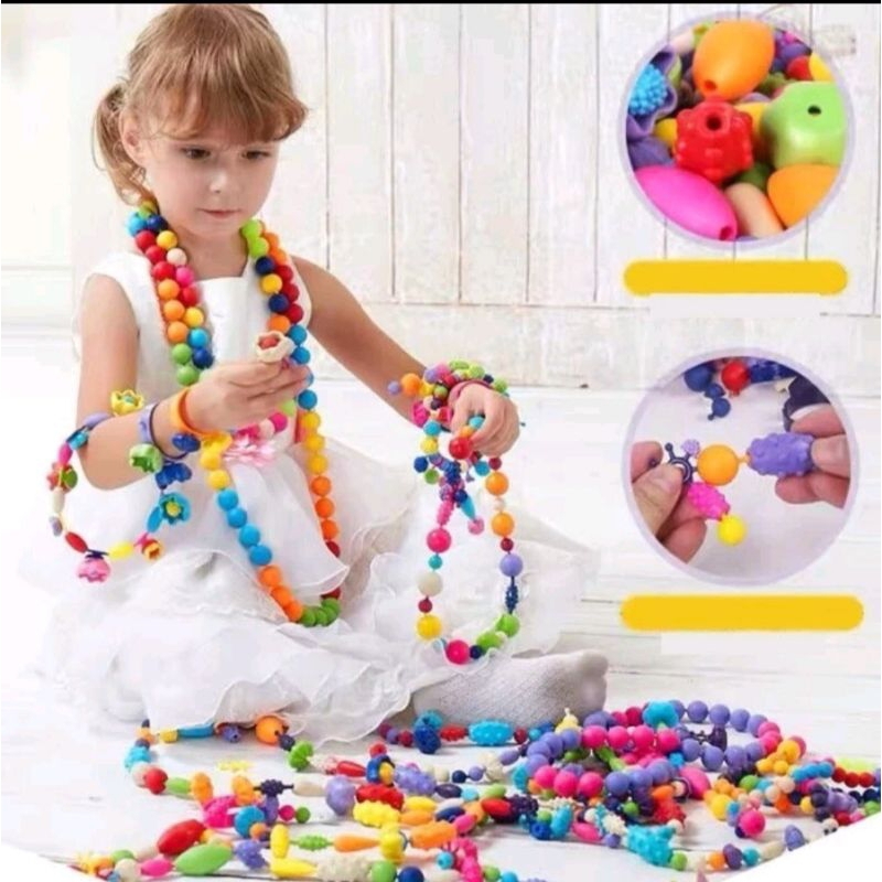 Jual diy membuat gelang,diy membuat kalung anak,colourfull pop beads ...
