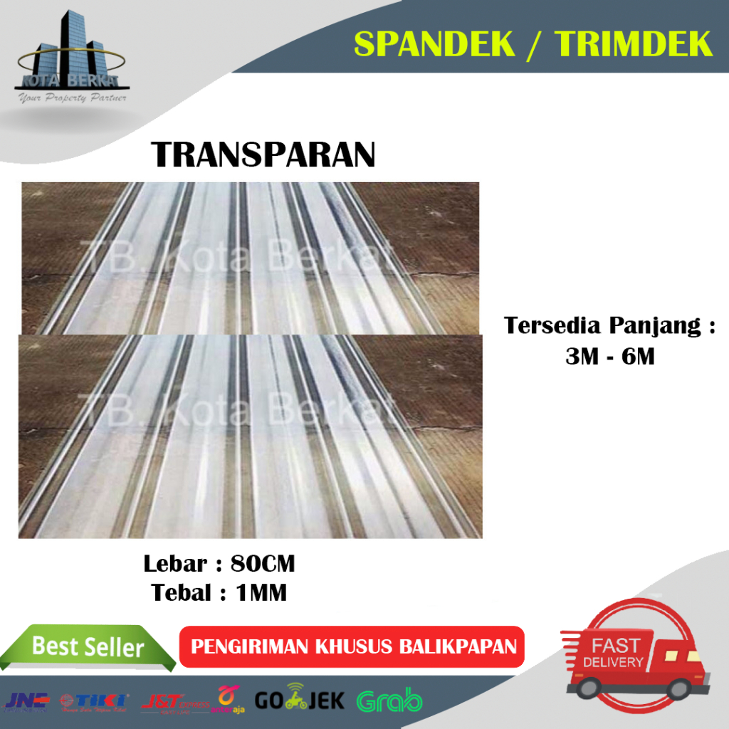 Jual ATAP SPANDEK BENING/ ATAP TRANSPARAN/ TRIMDEK LEMBAR | Shopee ...