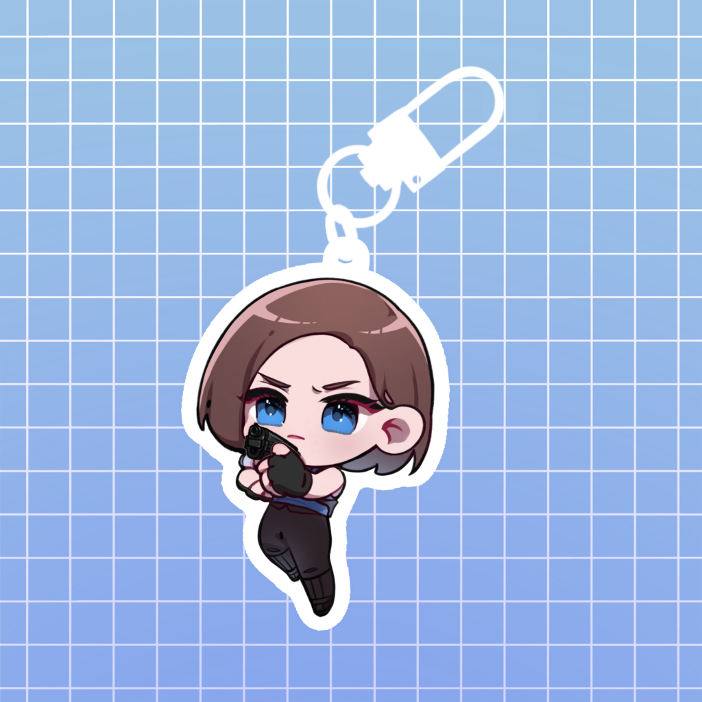 Jual Resident Evil Acrylic Keychain Leon Kennedy Ada Wong Jill ...