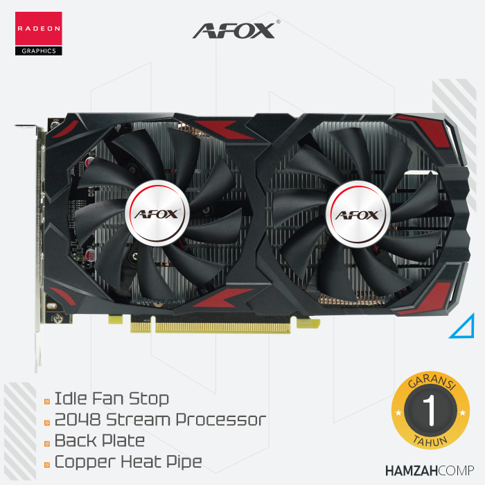 Jual Afox Radeon RX 580 8GB GDDR5 256BIT 2048 Stream Processor Dual Fan ...