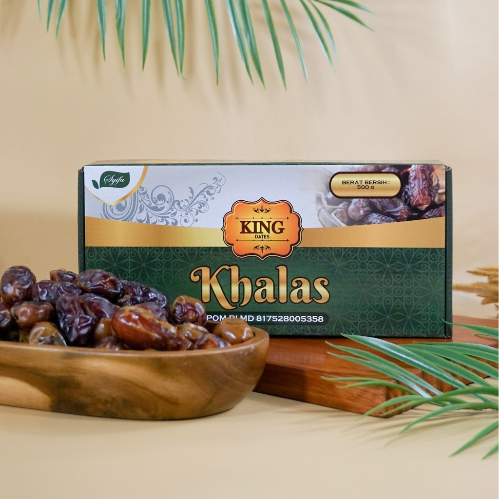 Jual Kurma King Dates Khalas 500 Gram Kemasan Box / Kurma Khalas Manis ...