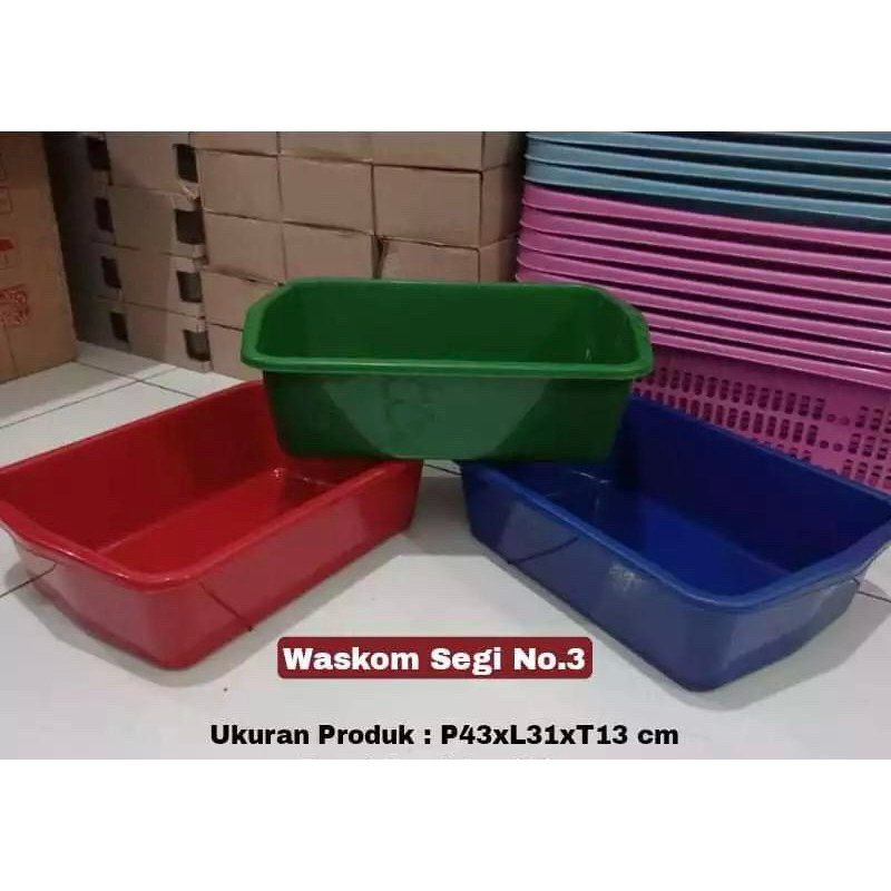 Jual Baskom Segi Plastik Warna Panda Star No. 3/Bak Tahu No.3/Baskom ...