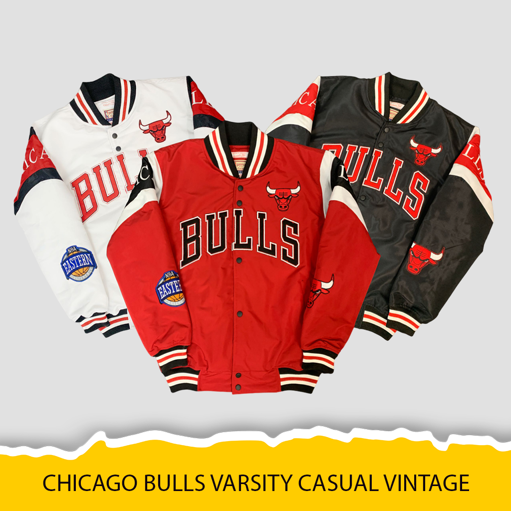 Jual JUMPSHOT Jaket Varsity Bomber Basketball Chicago Bulls Team NBA ...