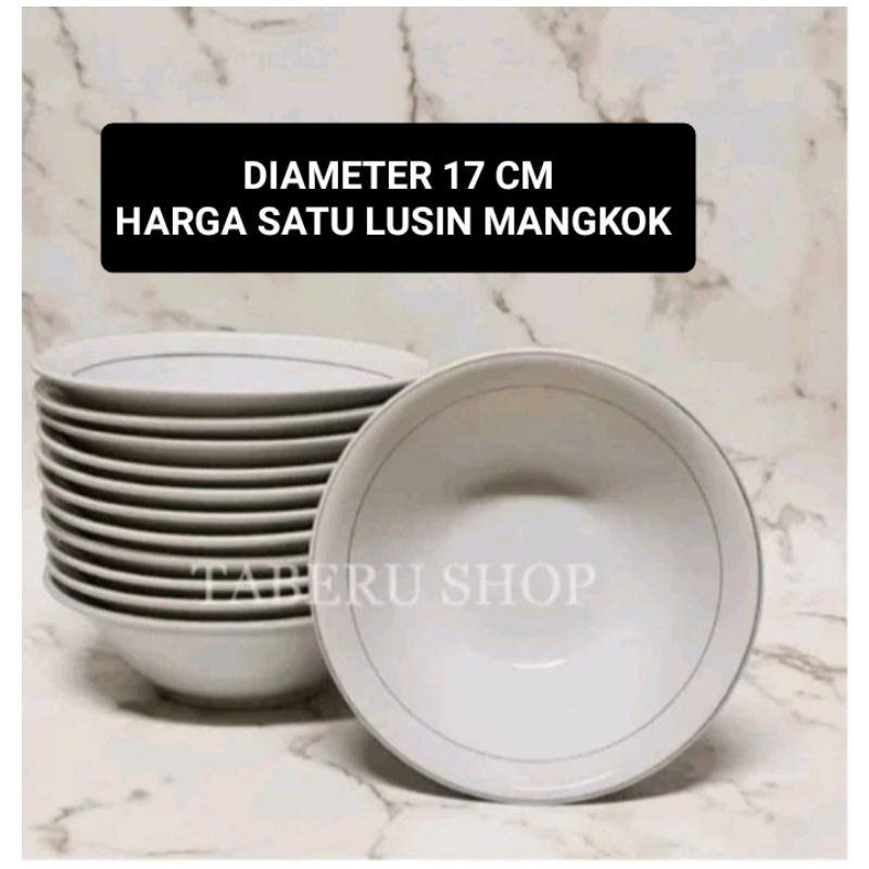 Jual Mangkok keramik Lis mas 7 inch (17cm) harga 1 lusin sunbird ...