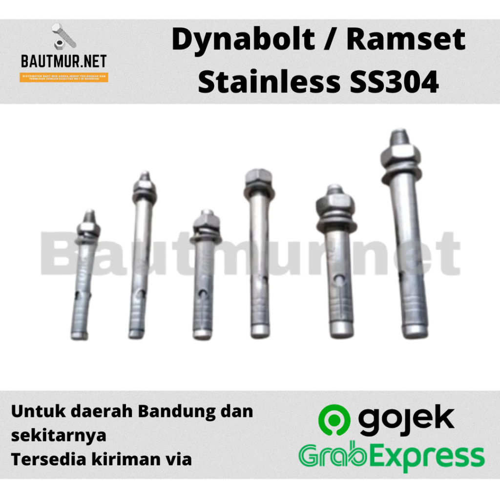 Jual Dynabolt Dinabolt SS 304 M10 X 100 - Anchor Stainless Steel SUS ...