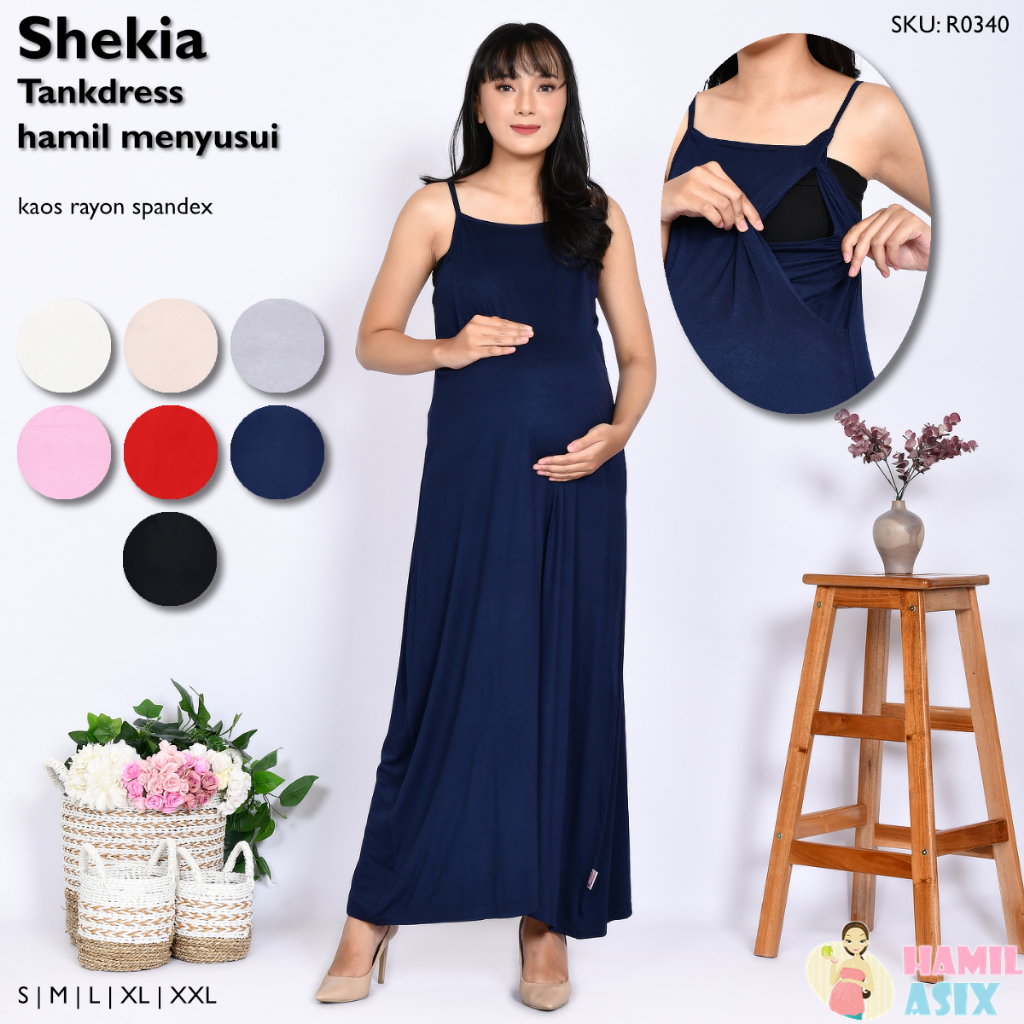 Jual Shekia – Tankdress tali inner maxi hamil menyusui “Estila Mama ...