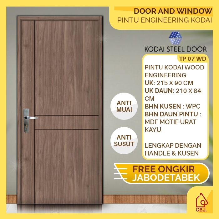 Jual PINTU ENGINEERING WOOD DOOR KODAI 215 X 90 TP07 COKELAT / PINTU KAYU | Shopee Indonesia