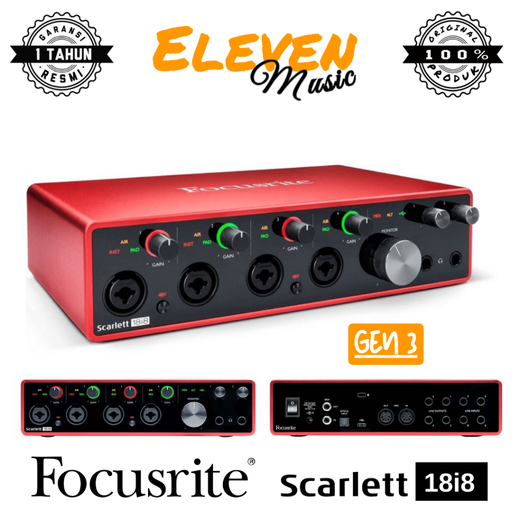 Jual Focusrite Scarlett 18i8 Soundcard Recording Usb Audio Interface ...
