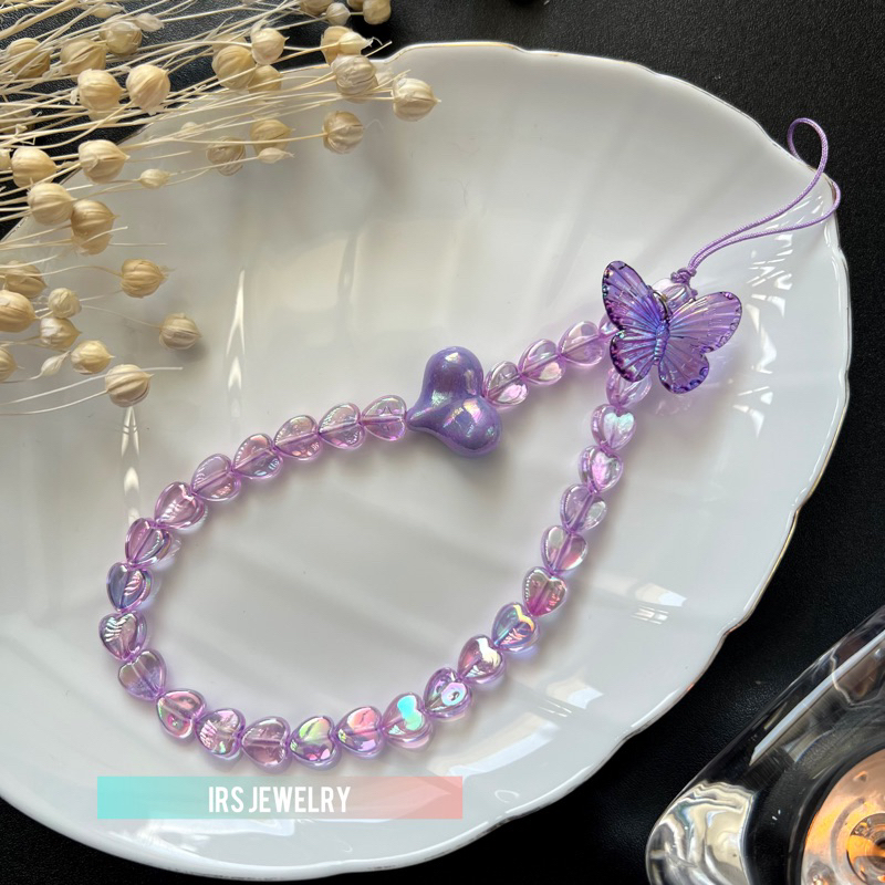 Jual Phone Strap Beads Ungu Series/ Tali Lanyard Handphone Manik Pita ...