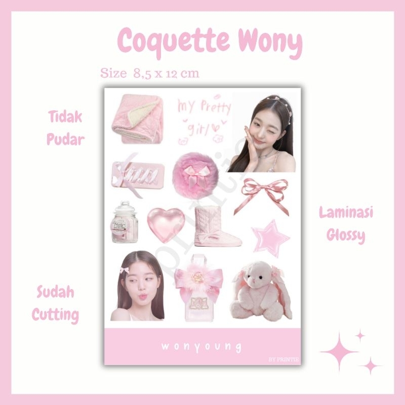 Jual [1 lbr] kisscut stiker sheet aesthetic deco wonyoung/wony tema ...