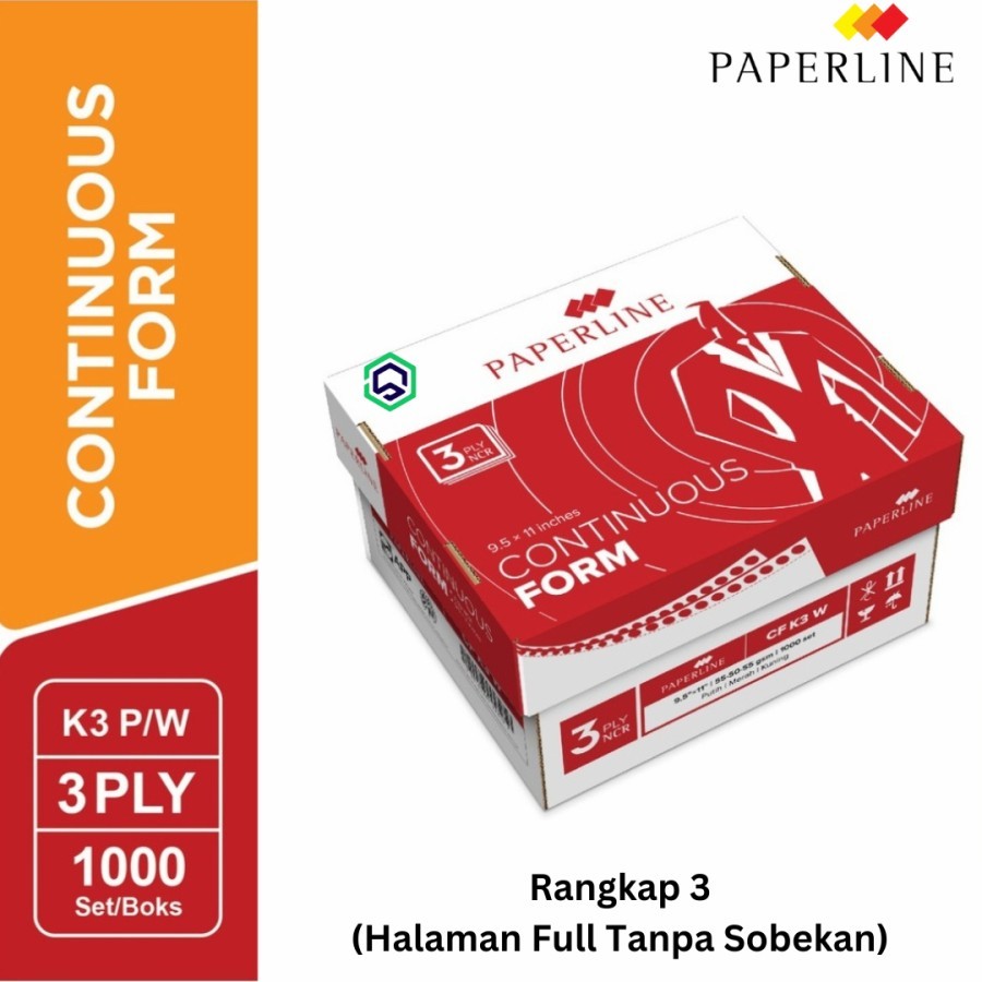 Jual Continuous Form / Kertas Komputer Paperline 9.5 x11 3ply CF K3 W ...