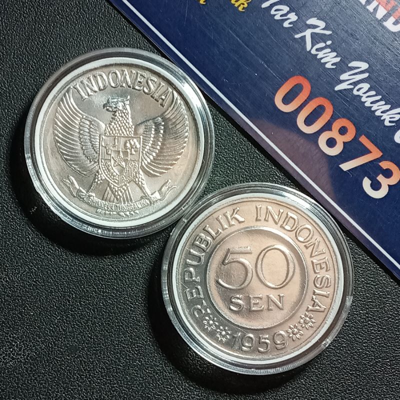 Jual A0059 Koleksi 50 Sen Garuda Tahun 1959 Gress Lustre | Shopee Indonesia